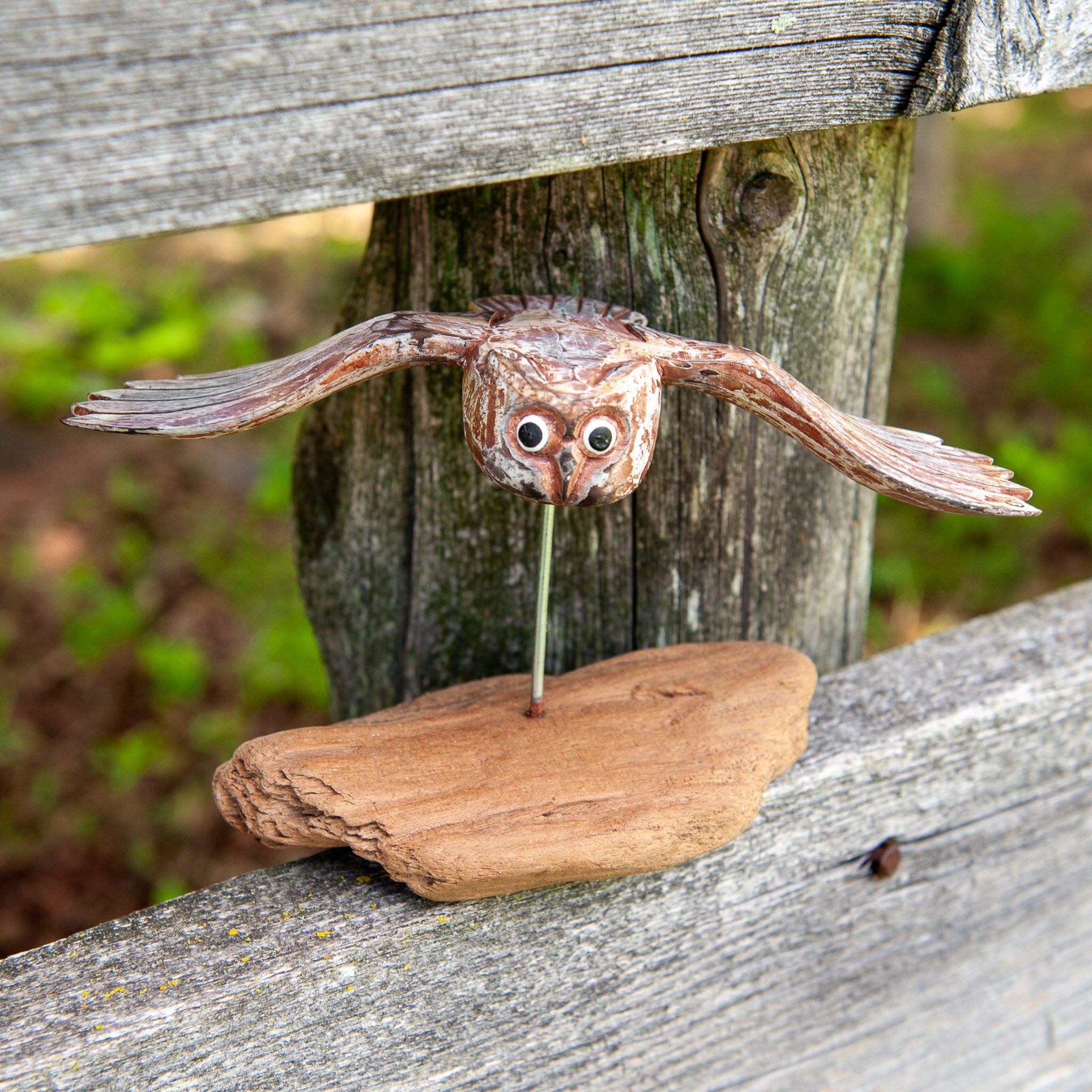 Driftwood Owl on Base – One World Bazaar