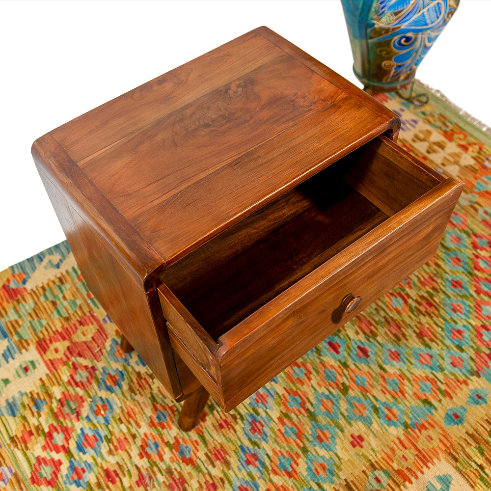 Teak MCM Night Stand - One World Bazaar