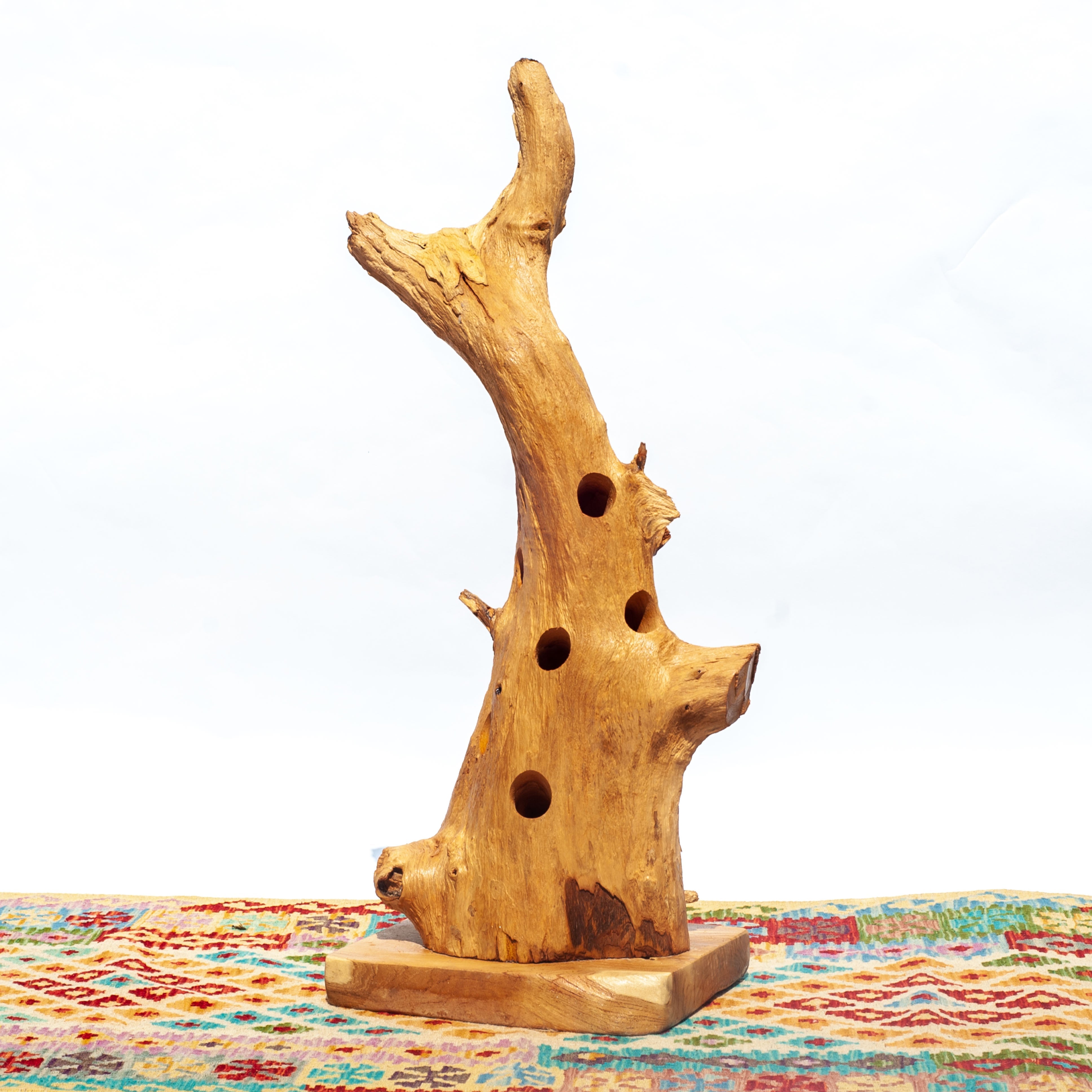 Teak Root Wine Bottle Holder – One World Bazaar