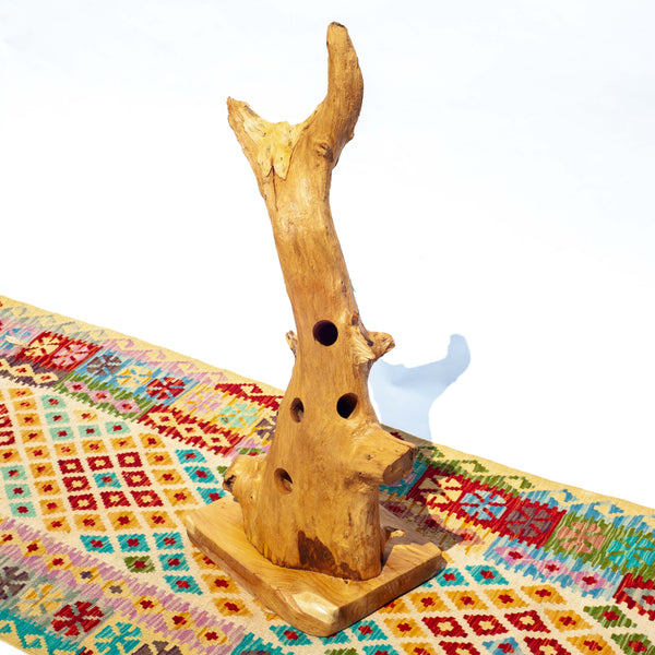 Teak Root Wine Bottle Holder - One World Bazaar